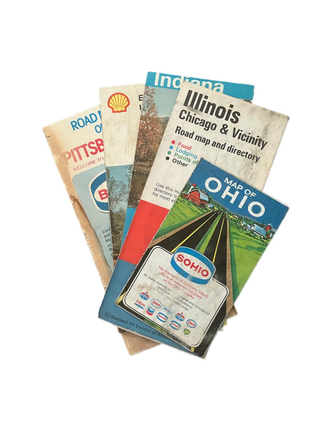 Lot of 5 Vintage Maps. Ohio/illinois/indiana +++ 1970’s - Etsy