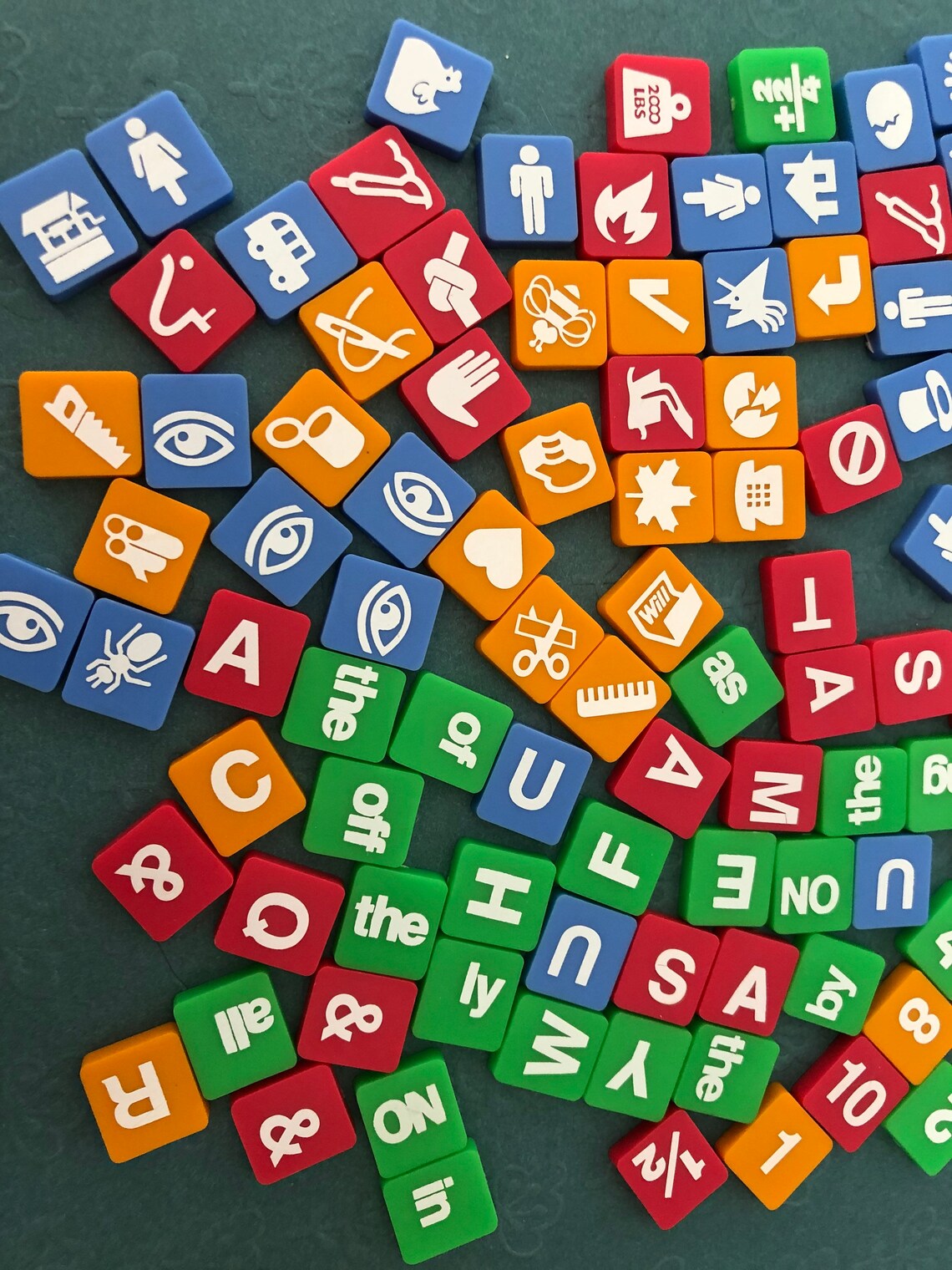 25 Game Pieces. Plastic Alphabet Images and Numbers. | Etsy