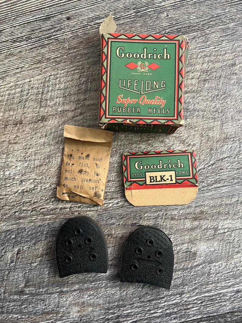 Vintage Goodrich Marbo Tap Heels or I.T.S Rubber Heels W/ Box. New Old ...