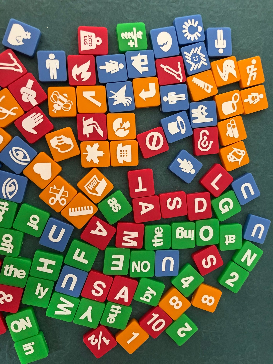 25 Game Pieces. Plastic Alphabet Images and Numbers. | Etsy