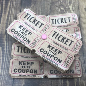 10 White Tickets Dipped in Walnut Ink. Game Tickets. Carnival Tickets ...