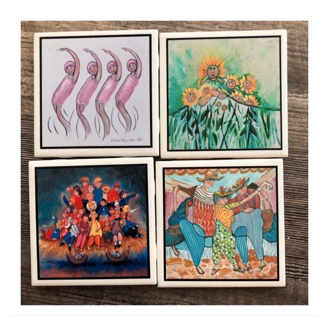 Vintage Dixie Rogerson Artist Art Tiles! Pre Owned New Condition. YOU ...