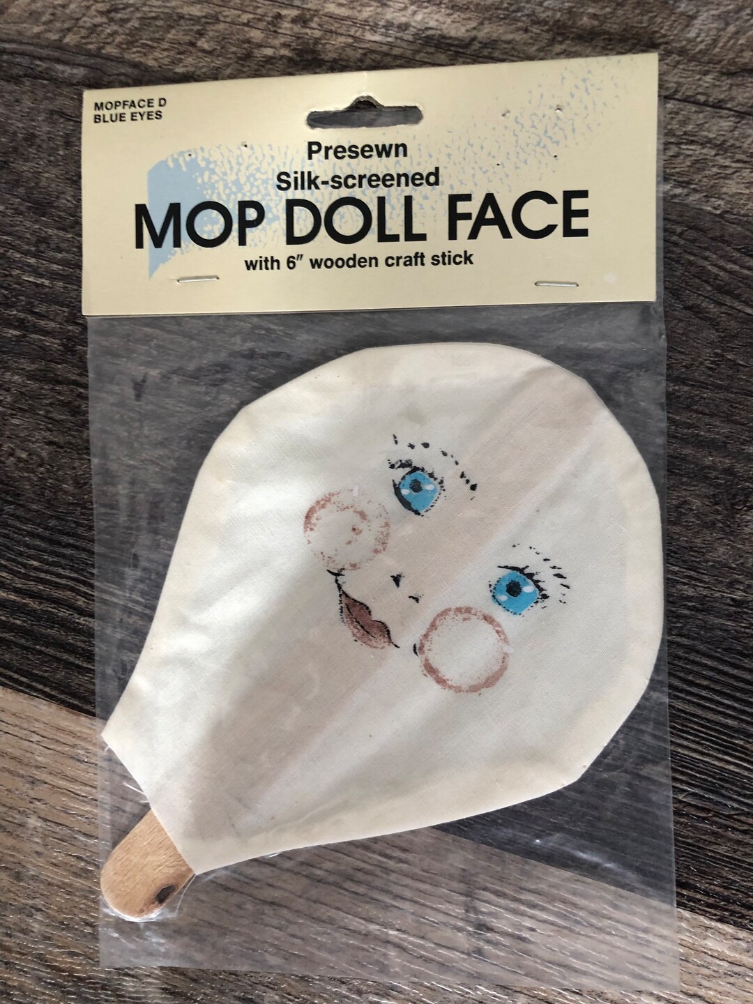 Mop Doll Face. Blue Eyes Moon Face. New Old Stock. Pre Sewn Silk Screen ...