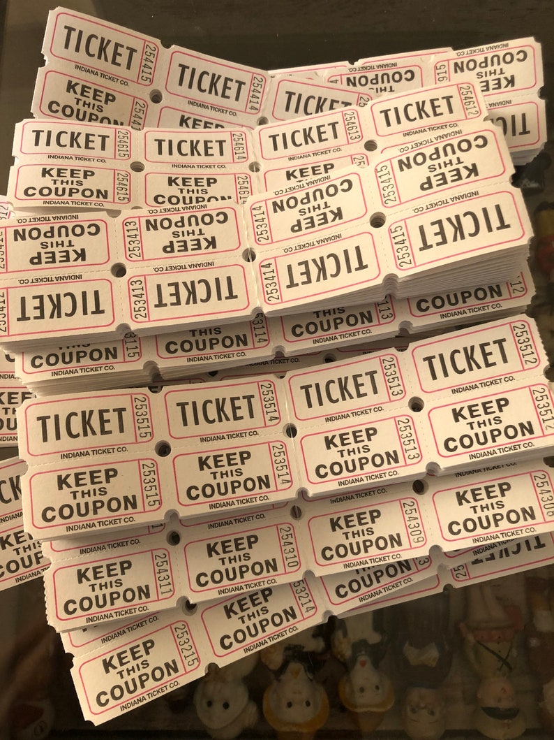 100 White Tickets. Game Tickets. Carnival Tickets. A Must Have - Etsy