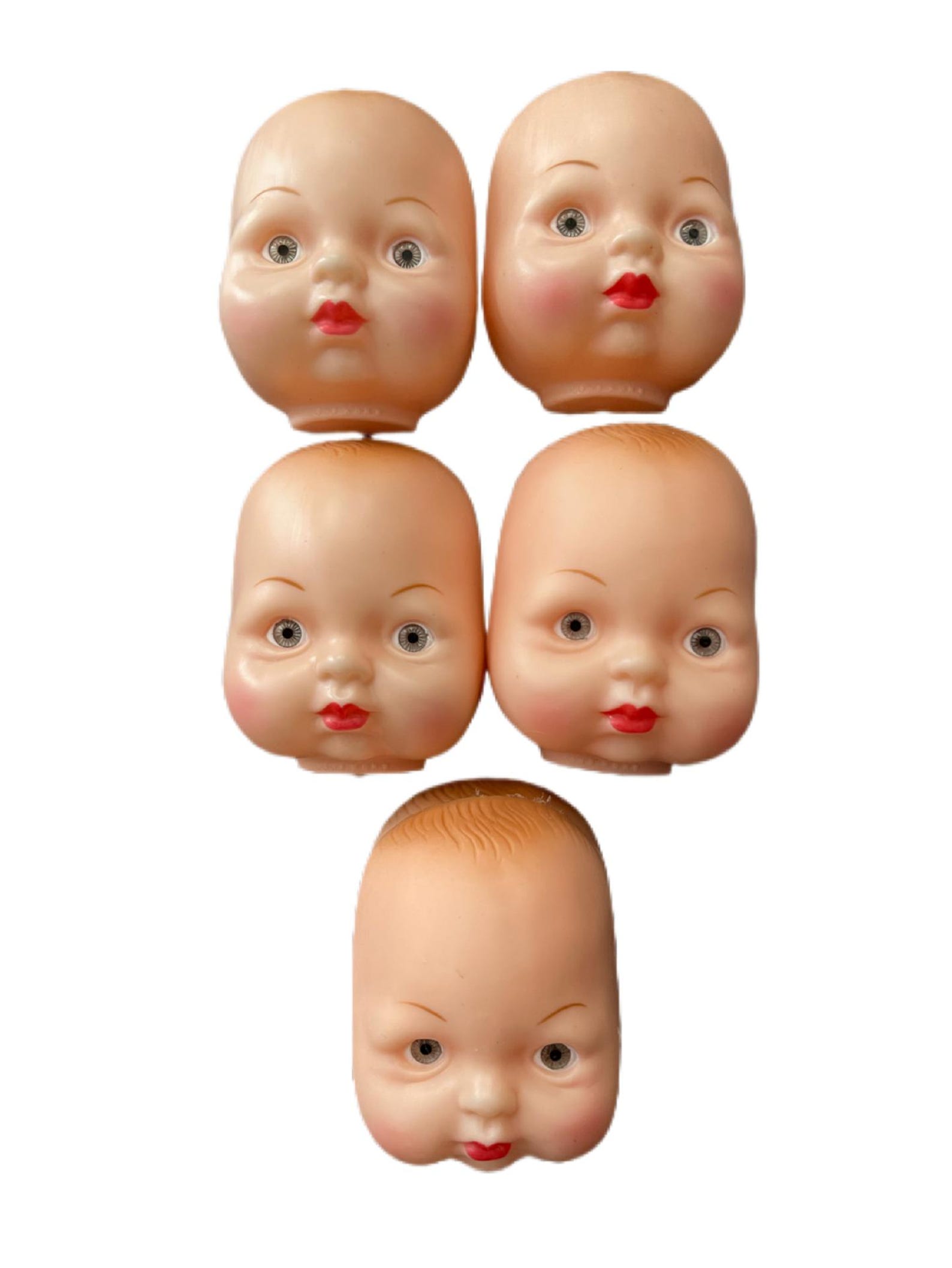 Vintage 3 1/4” Doll Faces. Blue- Grey Real Look Eyes! New Old Stock ...
