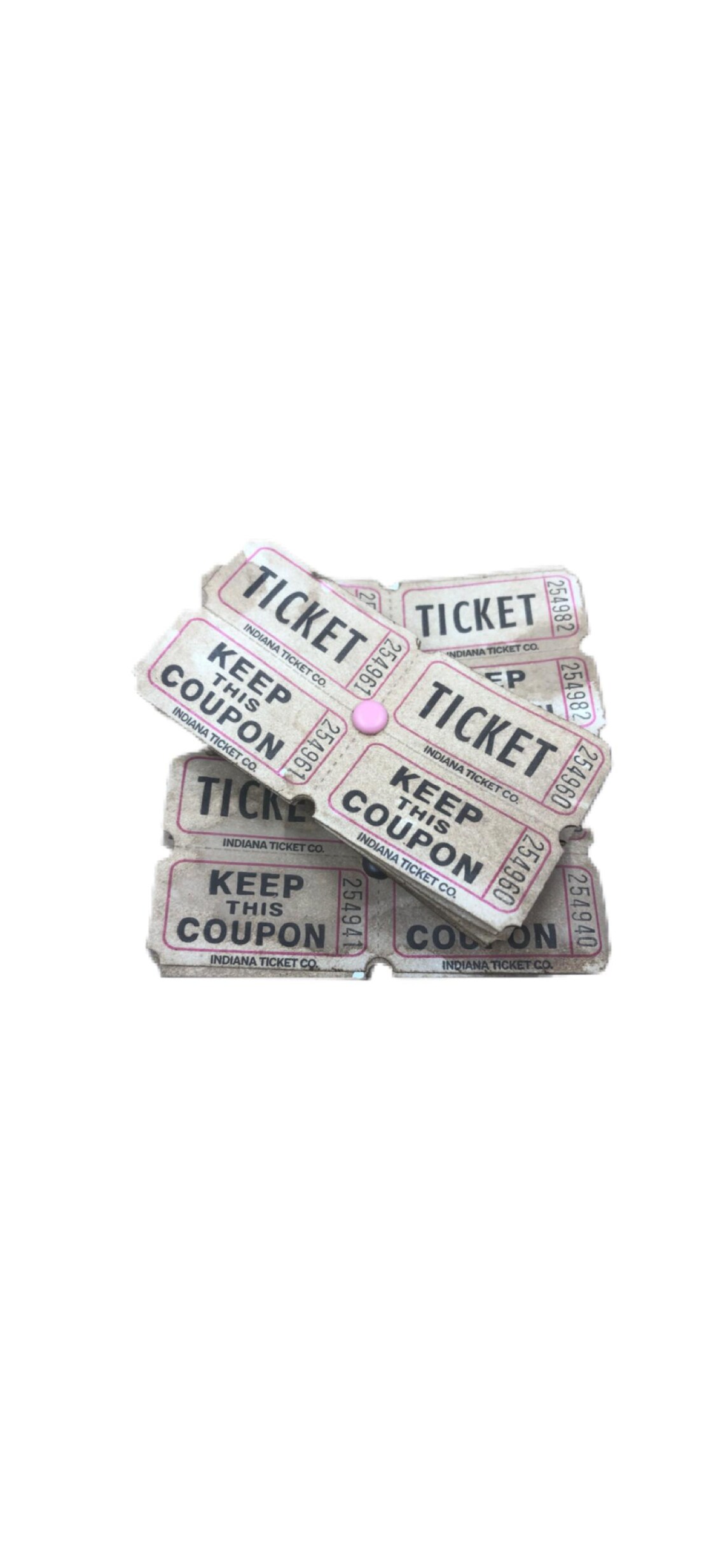 10 White Tickets Dipped in Walnut Ink. Game Tickets. Carnival Tickets ...