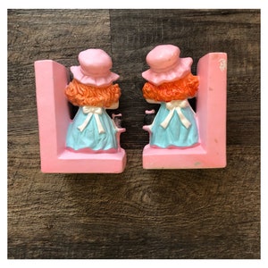Polly Pal Chalkware Pink Bookends & Pencil Holder Set 1976 Made in ...