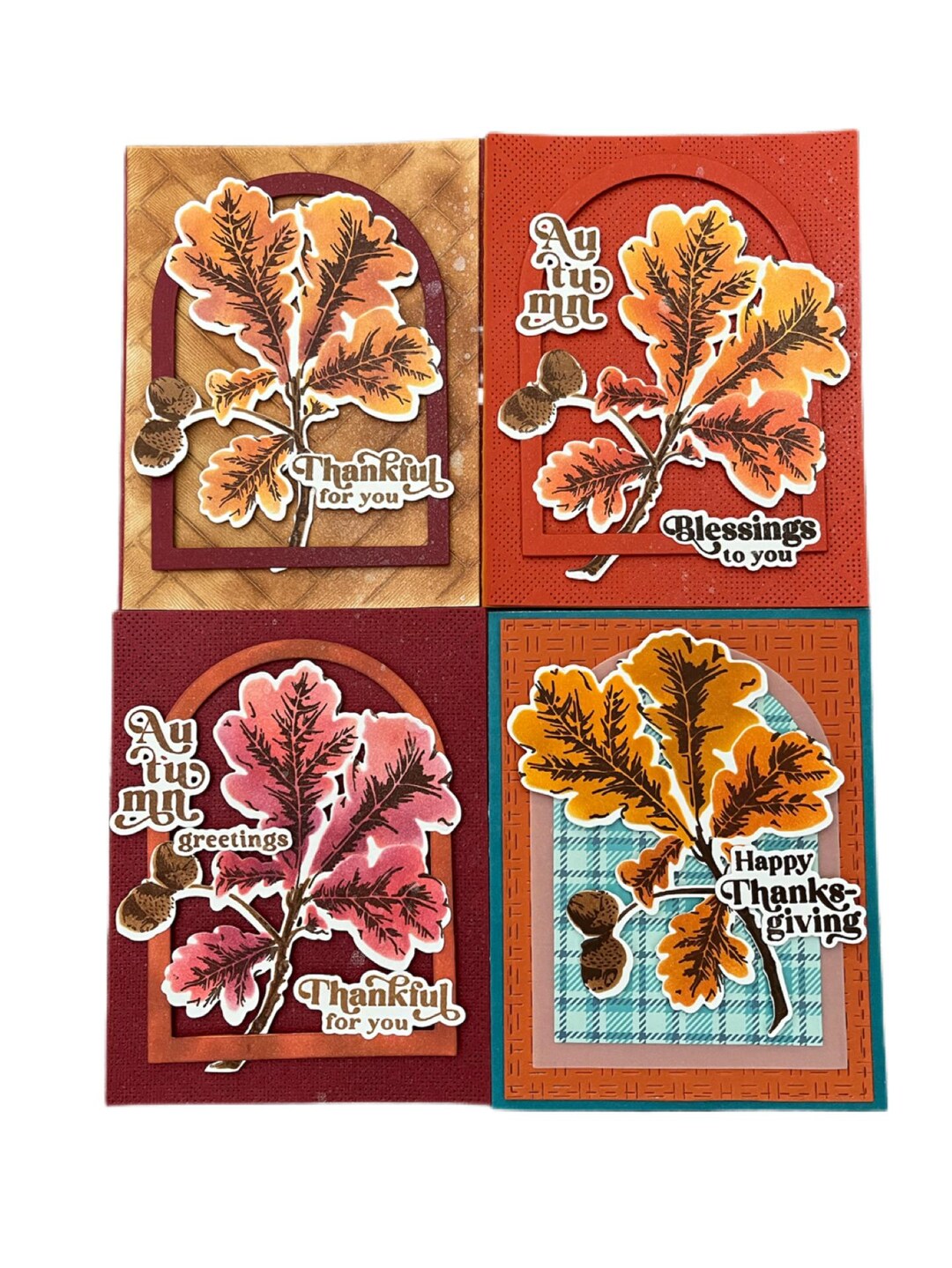 4 Handmade Cards. Autumn Fall Thanksgiving Greeting Cards! Each of the ...