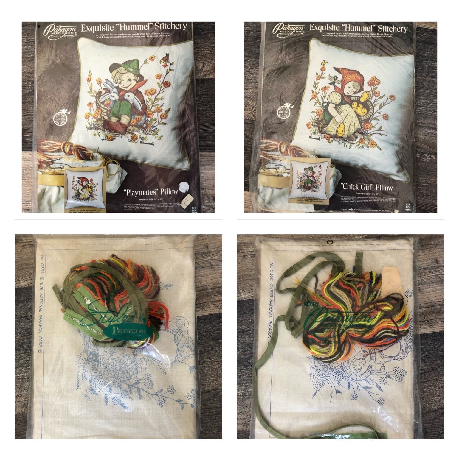 Vintage 1970s Paragon Needle Craft Kits! HUMMELL. Stitchery Picture or ...