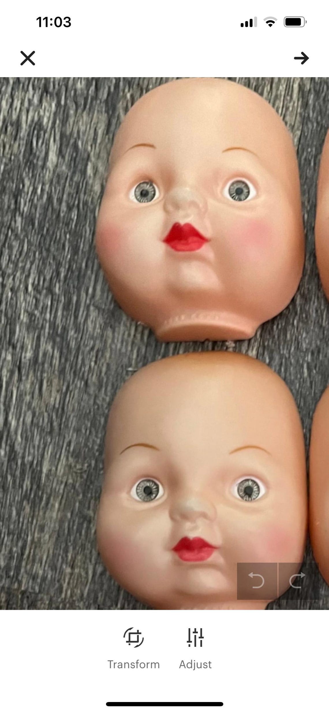Vintage 3 1/4” Doll Faces. Blue- Grey Real Look Eyes! New Old Stock ...