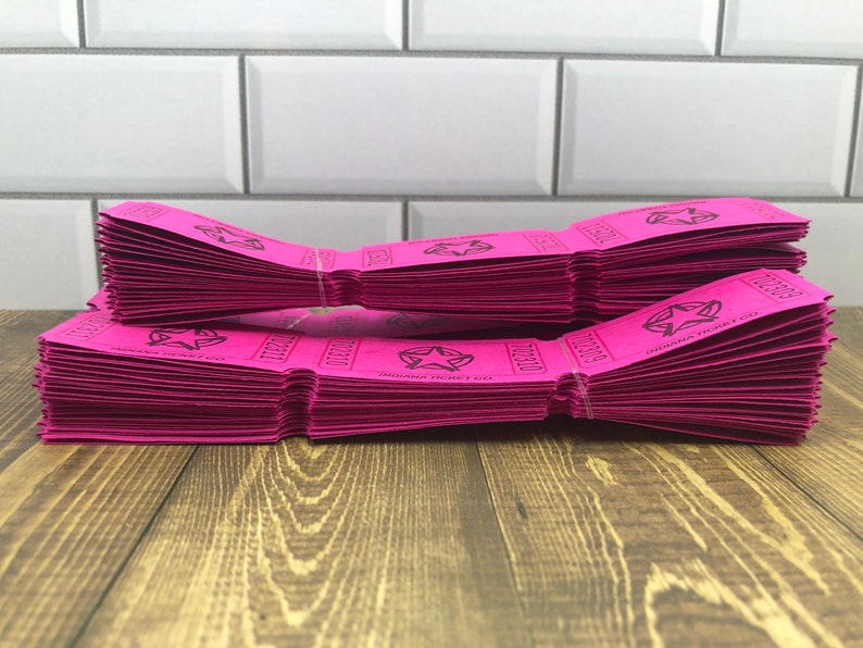 100 Hot Pink Tickets With a Star. Game Tickets. Carnival Tickets. Such ...