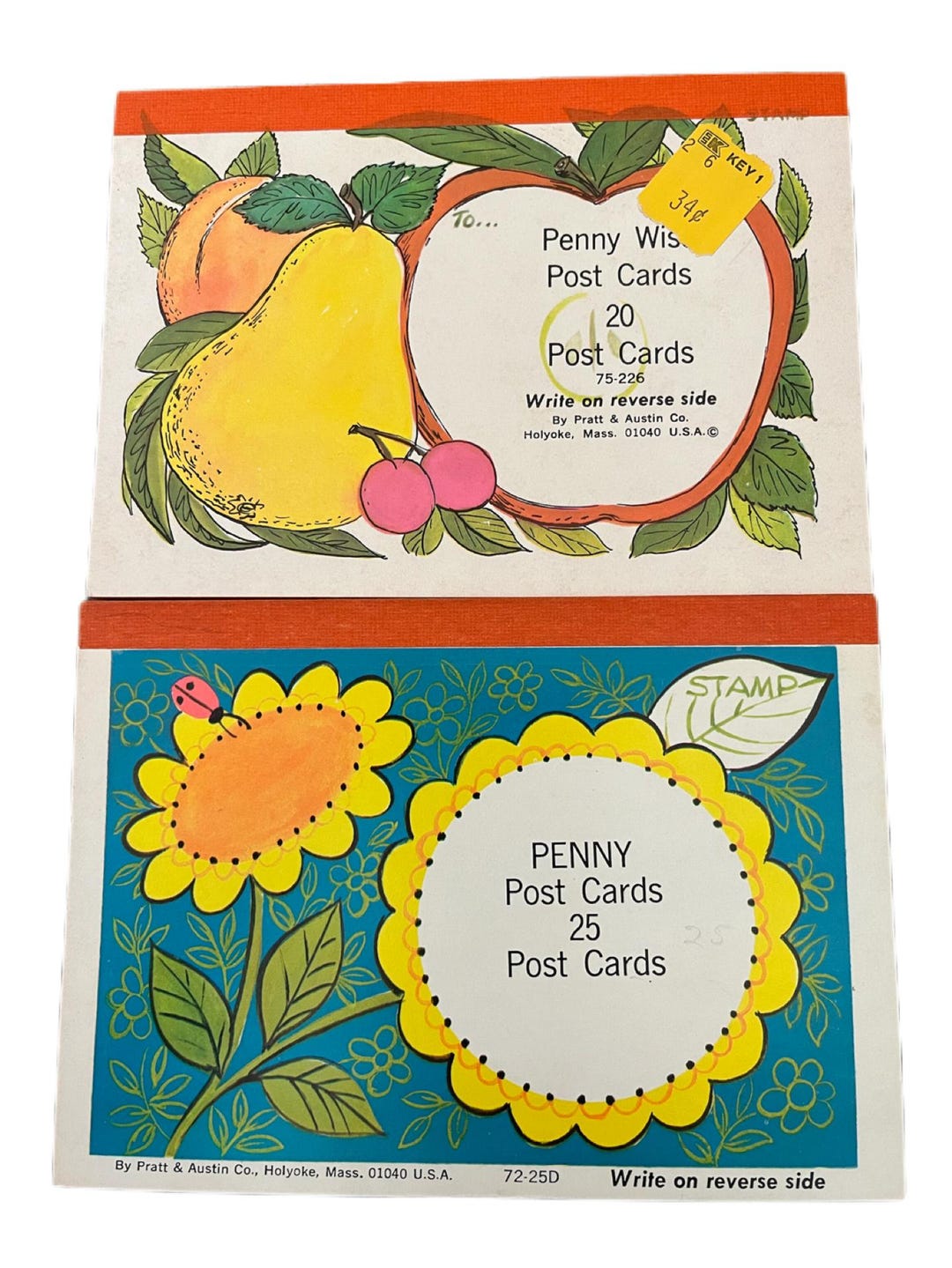 Vintage Pratt and Austin Co. Pennywise Post Cards Books! Retro Flowers ...