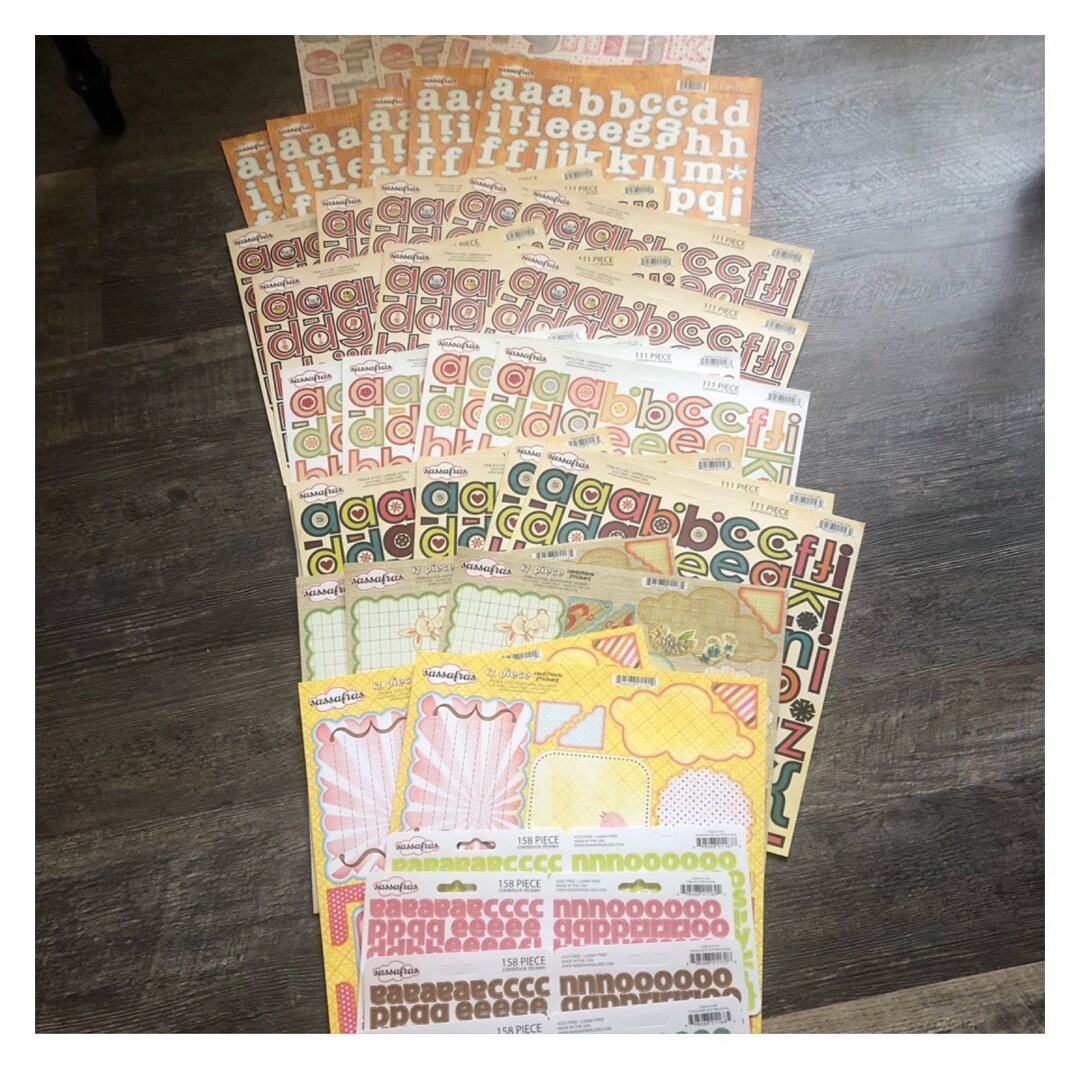 Lot of 34 Sassafras Lass Scrapbooking 12”x12” Sheets. Die Cuts Stickers ...