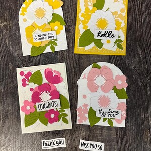 4 Handmade Cards. Die Cut Shaped Note Cards! Each of the 4 Cards Are ...