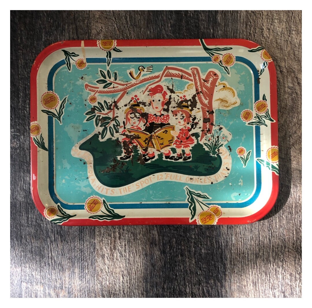 Vintage Pepsi-cola Metal Tray hits the Spot 12 Full Ounces - Etsy