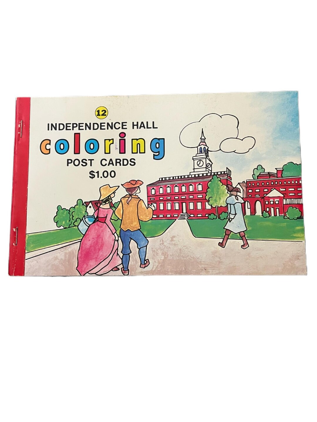 Vintage 1972 Independence Hall Coloring Postcards! 12 Large Cards. Pre ...