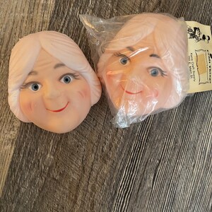 Vintage 4” Grandma Old Lady Doll Face. New Old Stock! - Etsy