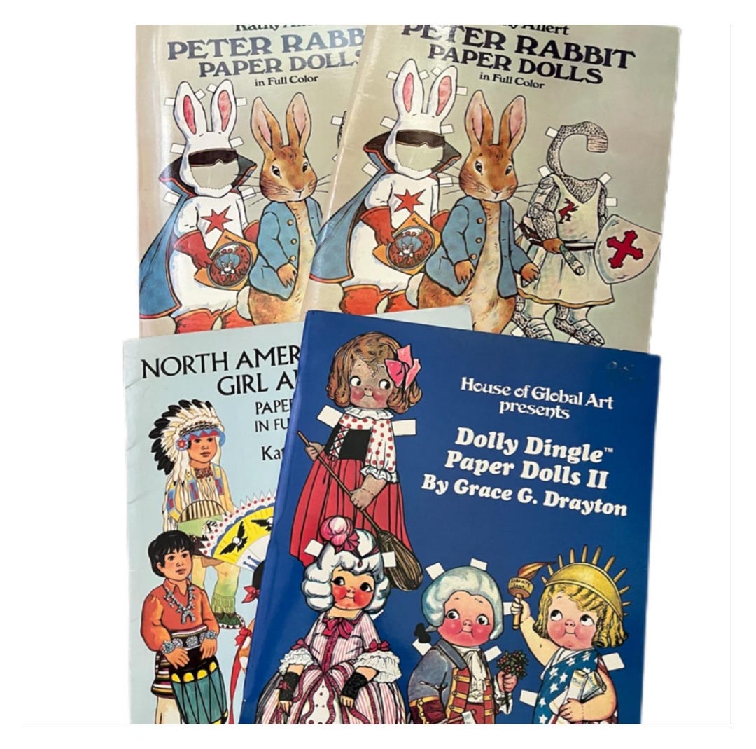 Vintage Paper Doll Book! Peter Rabbit, Dolly Dingle, North American ...