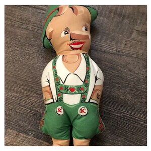 Vintage Pinocchio Geppetto & Girl Doll. Handmade Stuffed Cloth Pillow ...