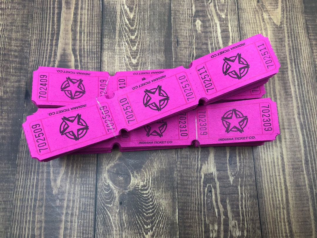 100 Hot Pink Tickets With a Star. Game Tickets. Carnival Tickets. Such ...