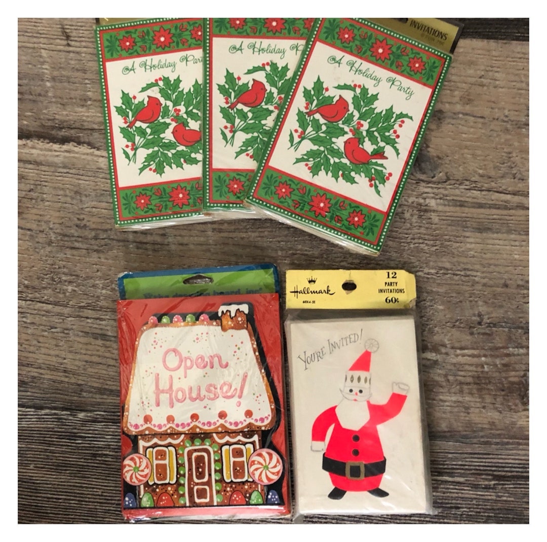 Vintage Christmas Invitations. Hallmark or the Drawing Board. Santa ...