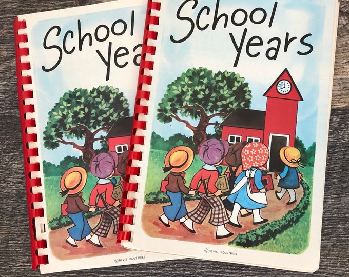 Vintage School Years. Spiral Bound Book. K-12th Grade. Pockets and ...