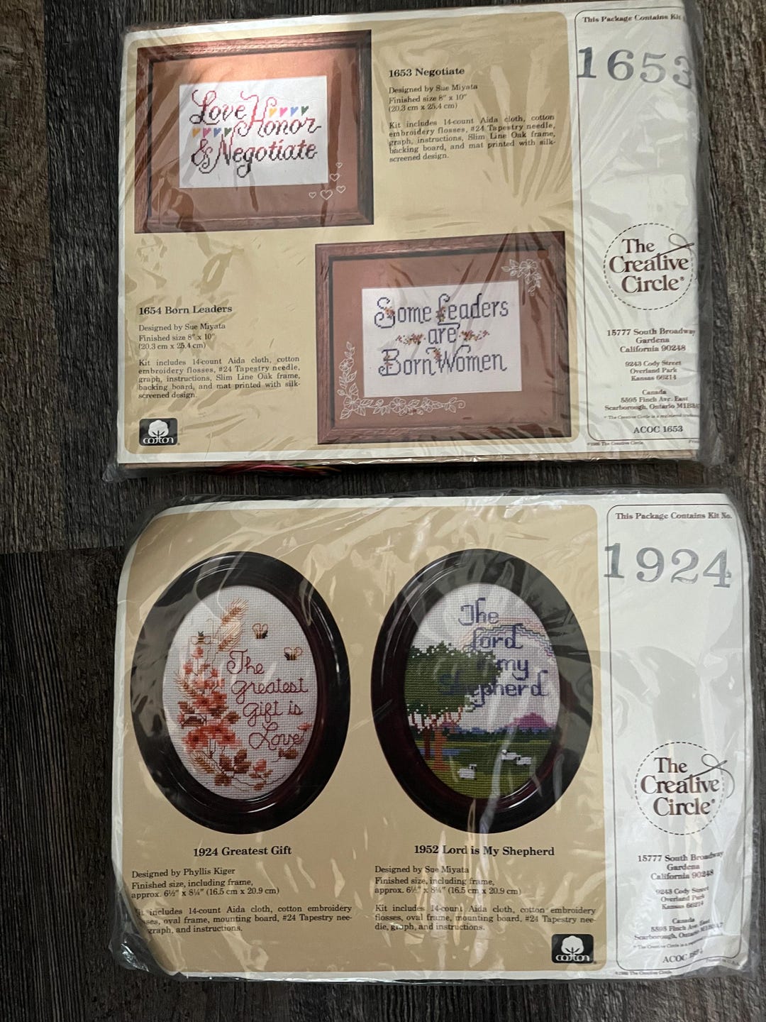 Vintage the Creative Circle Cross Stitch Craft Kits With Frames. 1986 ...