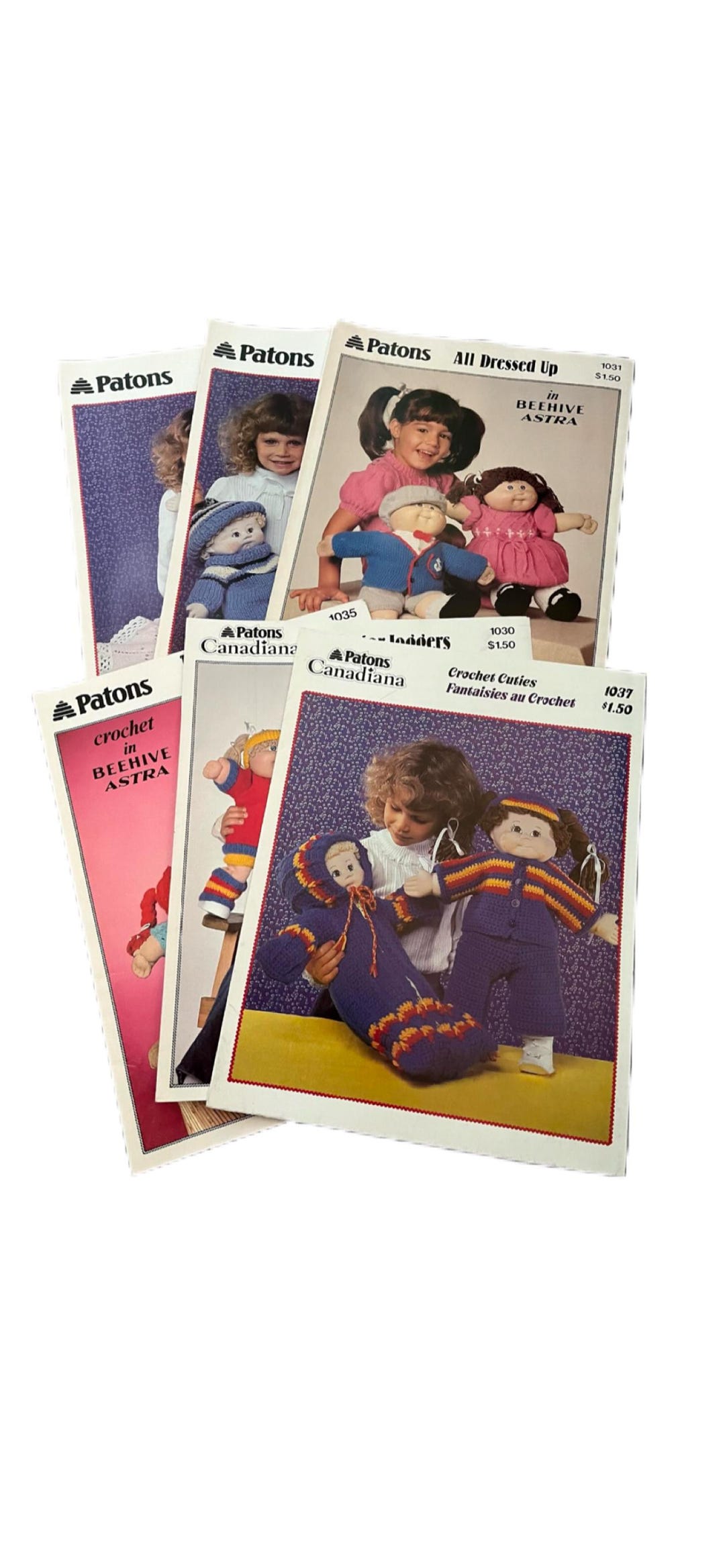 Lot of 7 Different Patons & Patons Canadiana Patterns Pamphlets. Doll ...