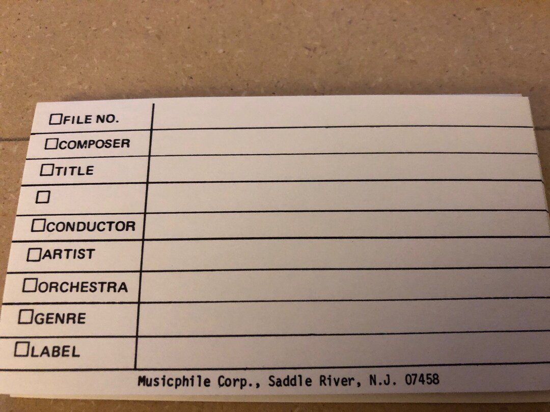 25 Vintage Musicphile Index Cards. Music File Cards. - Etsy