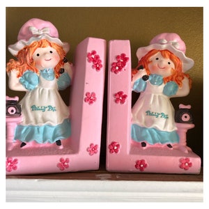 Polly Pal Chalkware Pink Bookends & Pencil Holder Set 1976 Made in ...