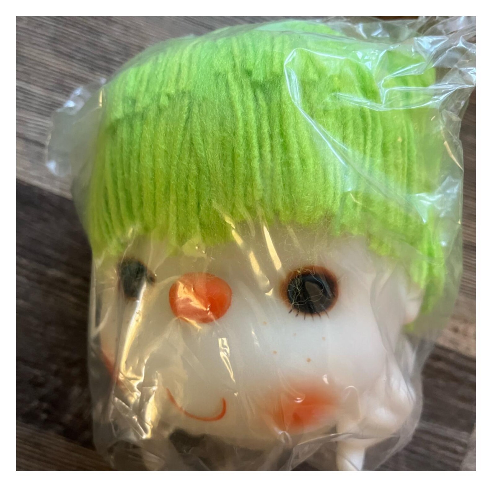 Vintage Extra LARGE Doll Head and Hands. Approximately 5”x5” Yarn Hair ...