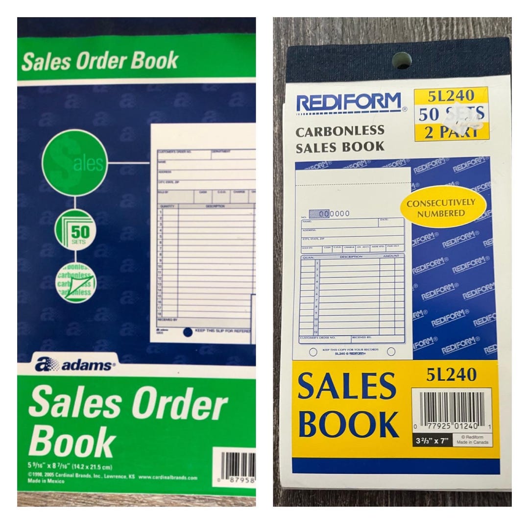 Vintage Lot of 2 Adams Sales Order Book for Business, 3 Part Carbonless ...
