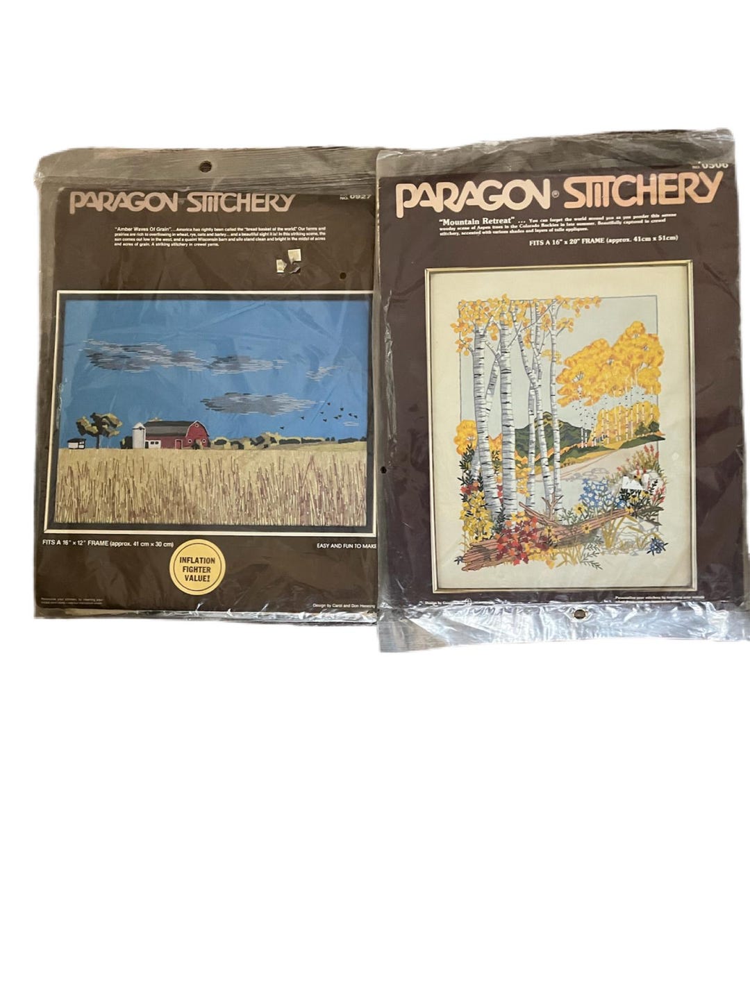 Vintage 1970s Large Paragon Needle Craft Kits! “mountain Retreat” or ...