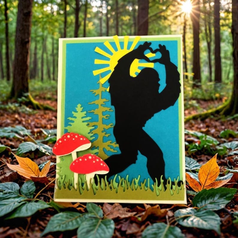 2 or 4 Handmade Cards. Made by Me, Crafty Kitty. Bigfoot Sasquatch ...