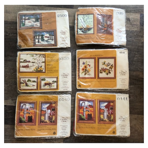 Crewel Embroidery Kits Vintage - Etsy