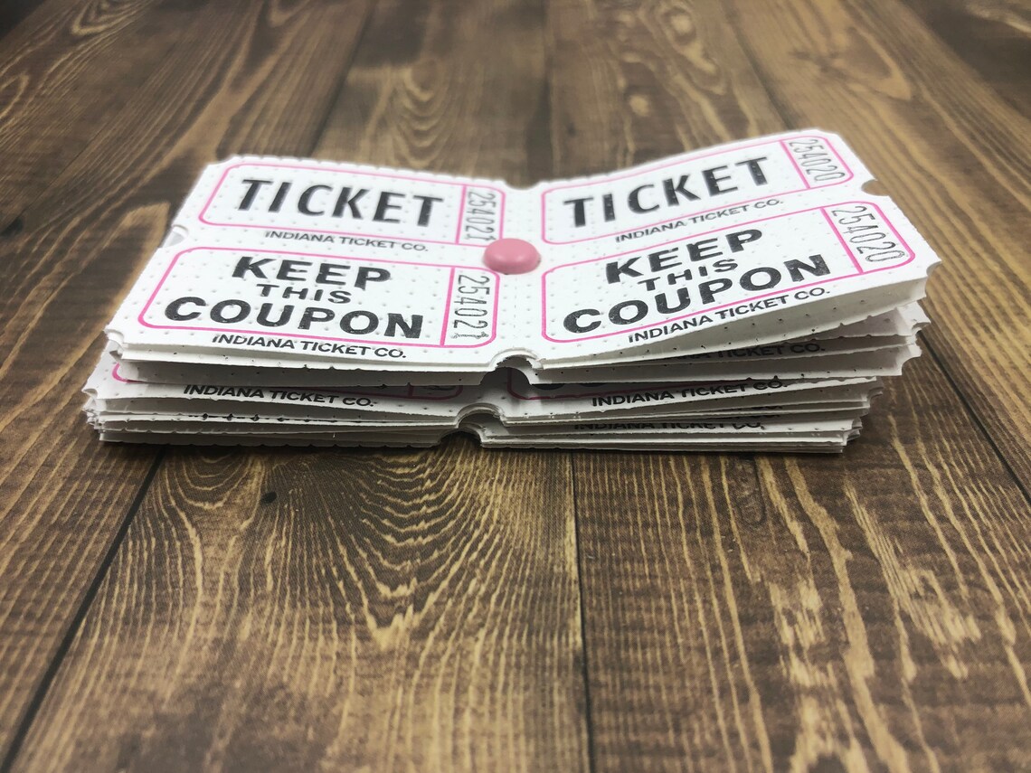 10 White perforated pierced tickets. Game tickets. Carnival | Etsy