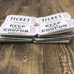 10 White Perforated Pierced Tickets. Game Tickets. Carnival Tickets ...