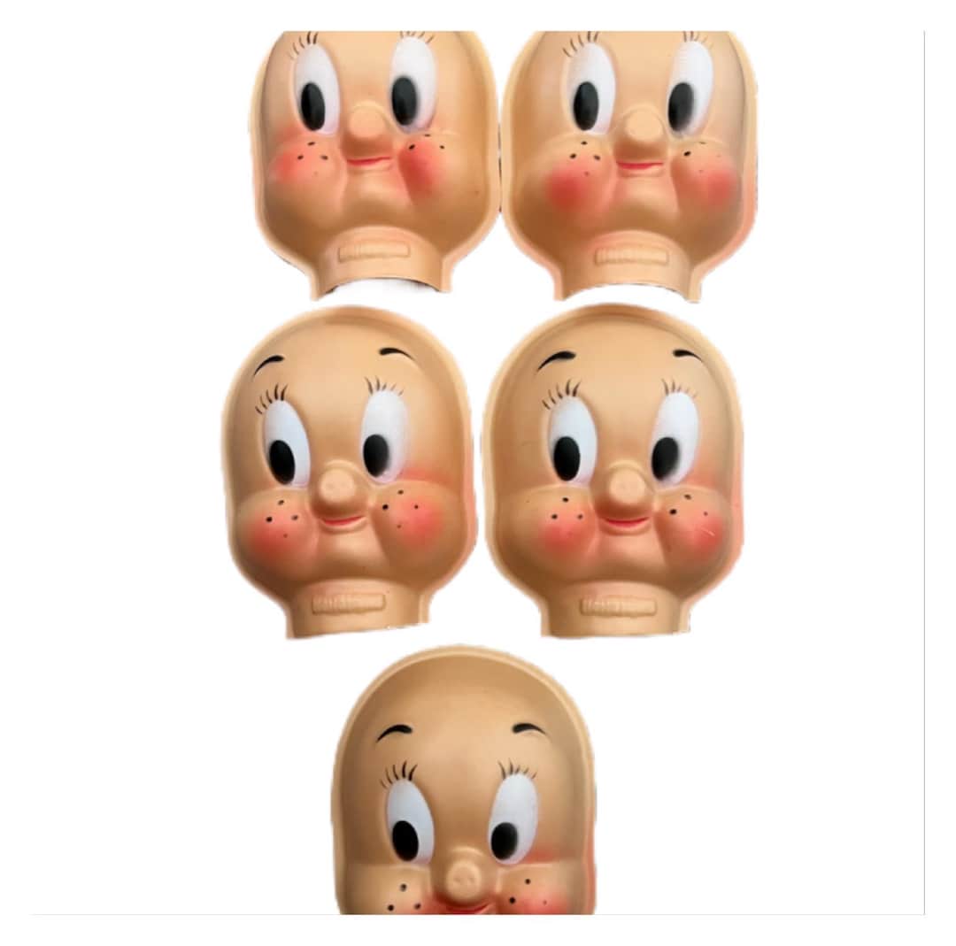 Vintage 3 1/2” Tall 2 3/4” Wide Porky Pig Face. 1/2 Face Mask ...