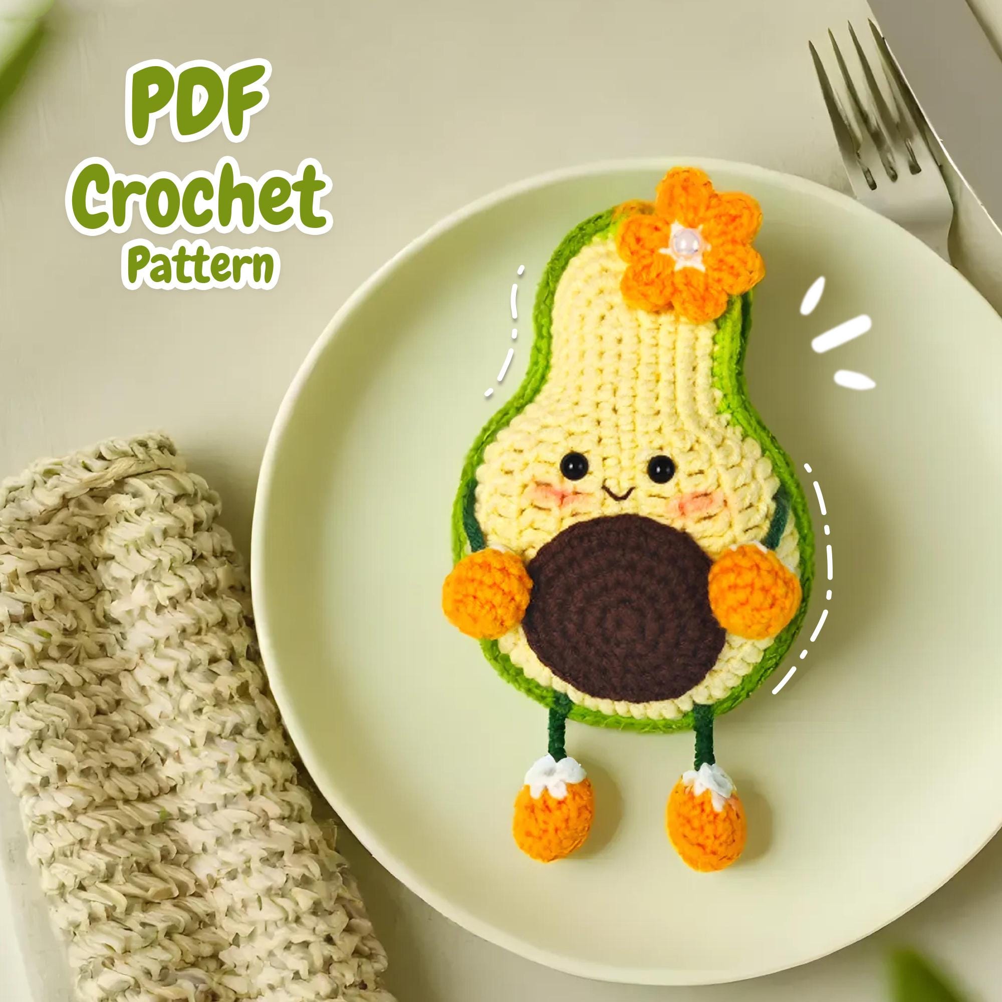 Crochet Avocado Amigurumi Pattern – Fruit Toy Tutorial (PDF) - Etsy