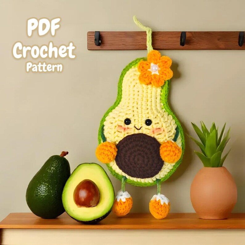 Crochet Avocado Amigurumi Pattern – Fruit Toy Tutorial (PDF) - Etsy