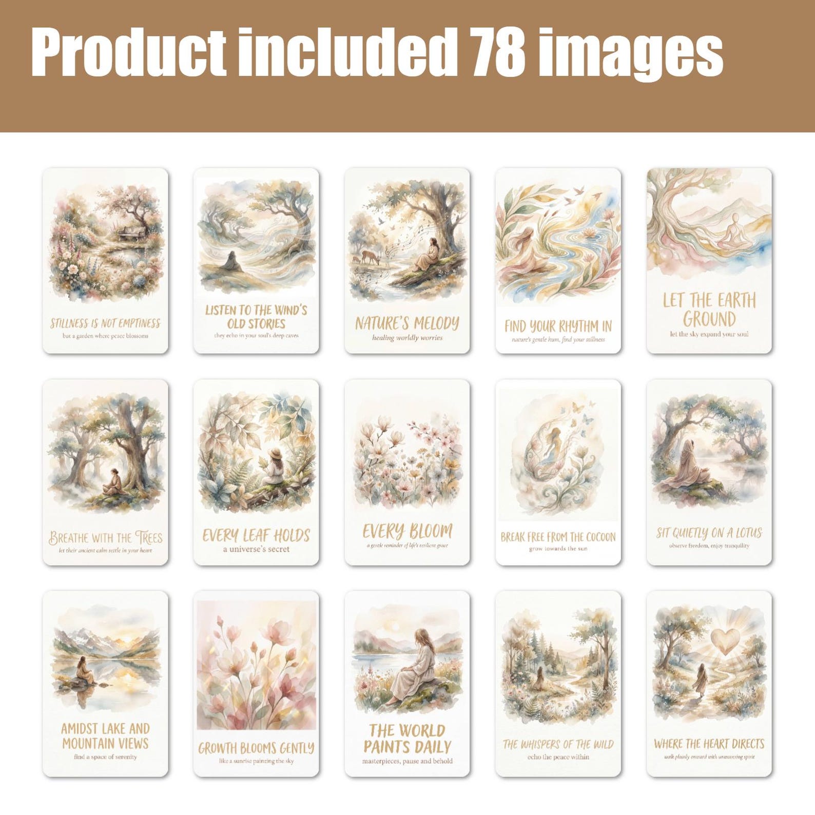 78 Nature Affirmation Cards | Spiritual Inspiration, Mindfulness (PNG ...