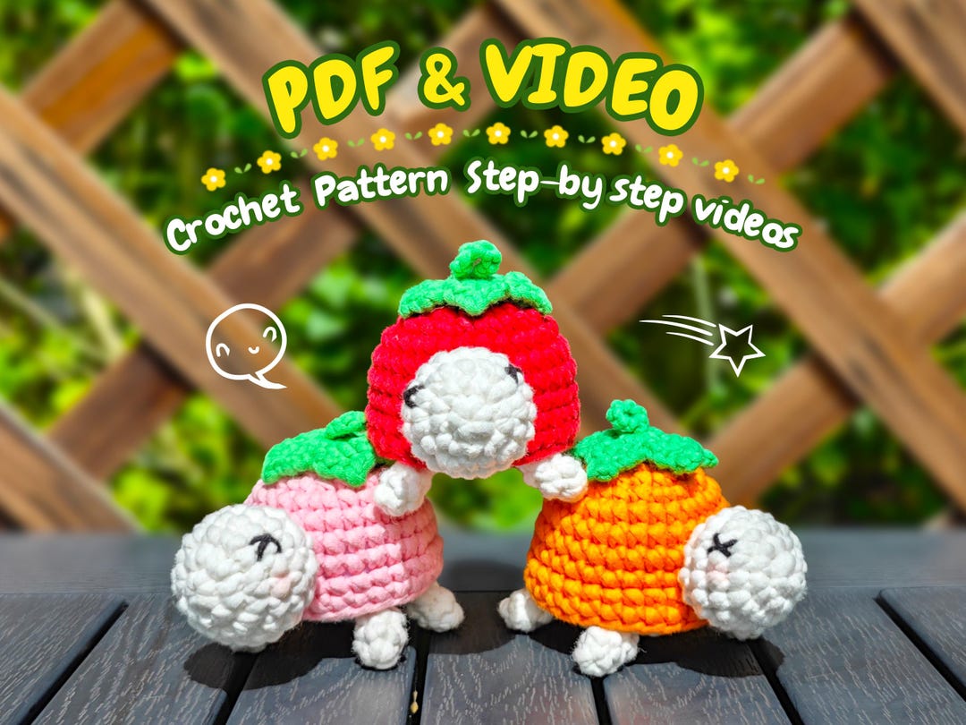 Crochet Turtle Pattern - Amigurumi Fruit Turtle Pattern - Easy Crochet ...