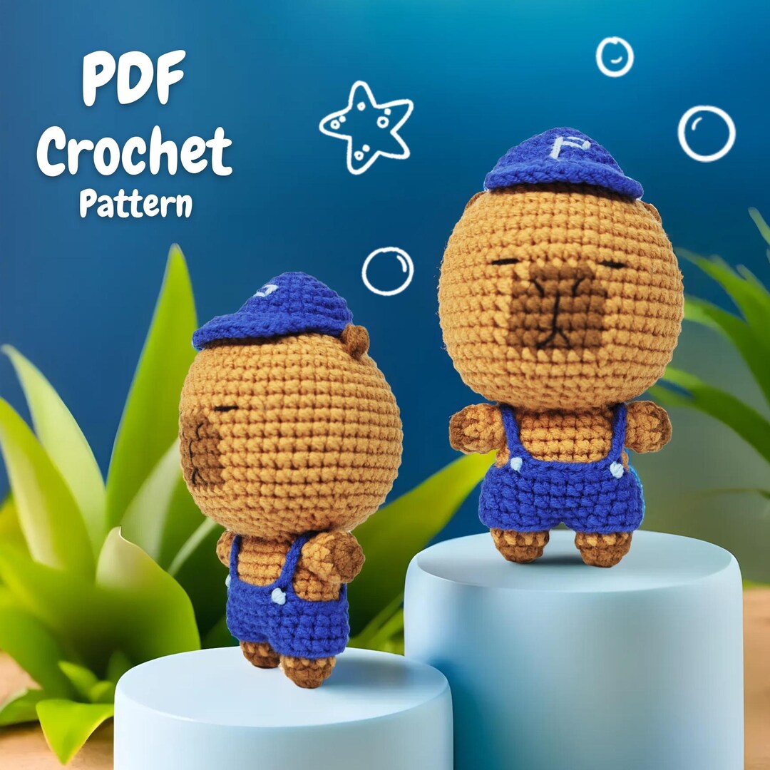 Crochet Capybara Pattern Crocheted Capybara Amigurumi Capybara Toy ...