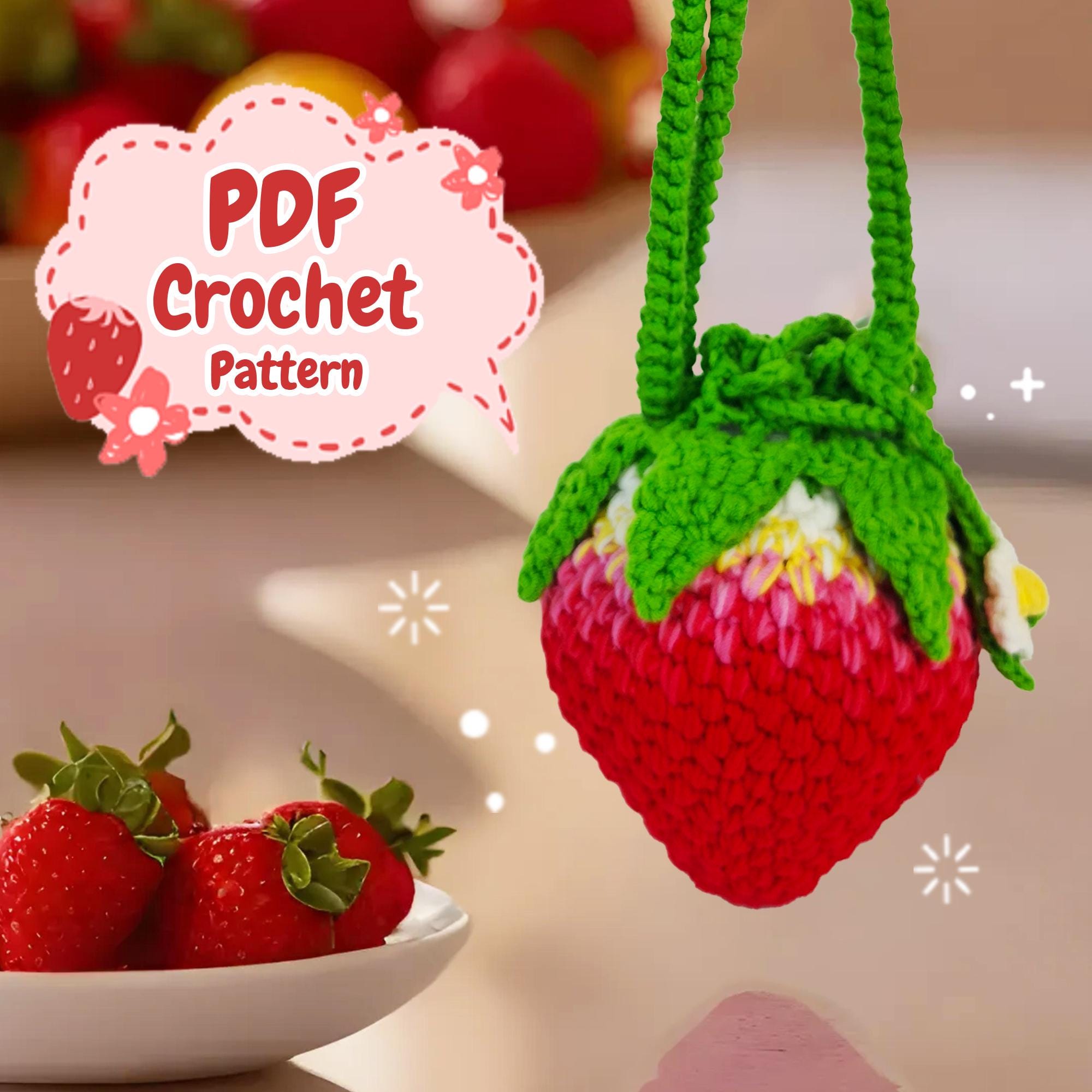 CROCHET PATTERN - Crochet Strawberry Bag Pattern - Amigurumi Bag PDF ...