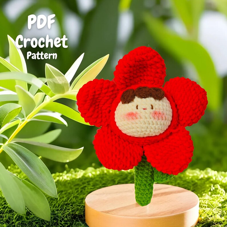 Cute Flower Crochet Pattern Flower Amigurumi Pattern tutorial Digital ...