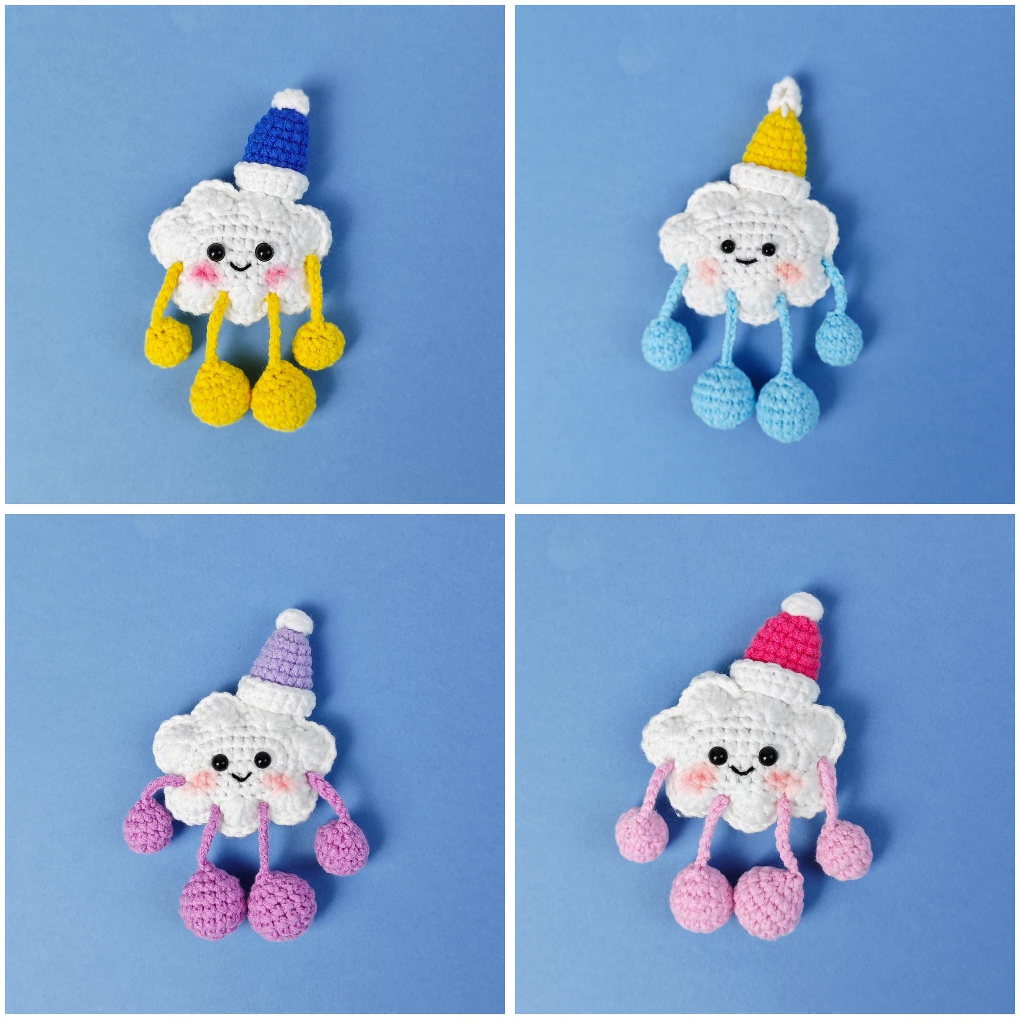 Small Clouds Crochet Pattern PDF Easy Crochet Clouds Amigurumi Pattern ...