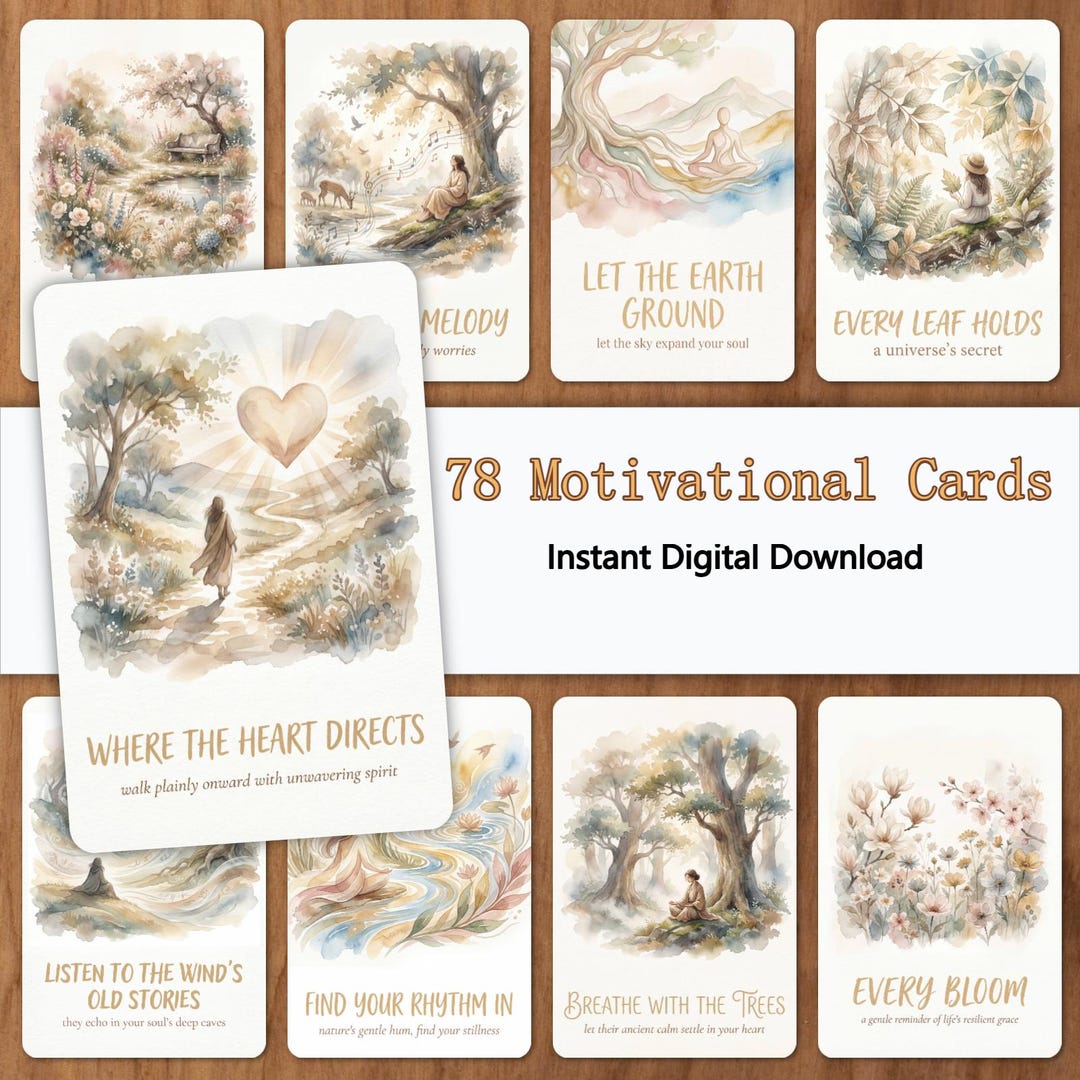 78 Nature Affirmation Cards | Spiritual Inspiration, Mindfulness (PNG ...
