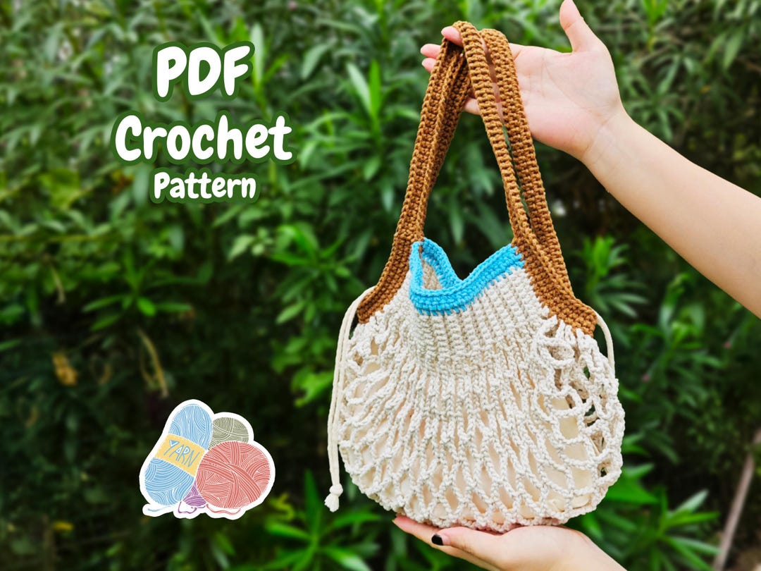 CROCHET PATTERN Easy Net Bag Pattern Boho Summer Beach Crochet Pattern ...