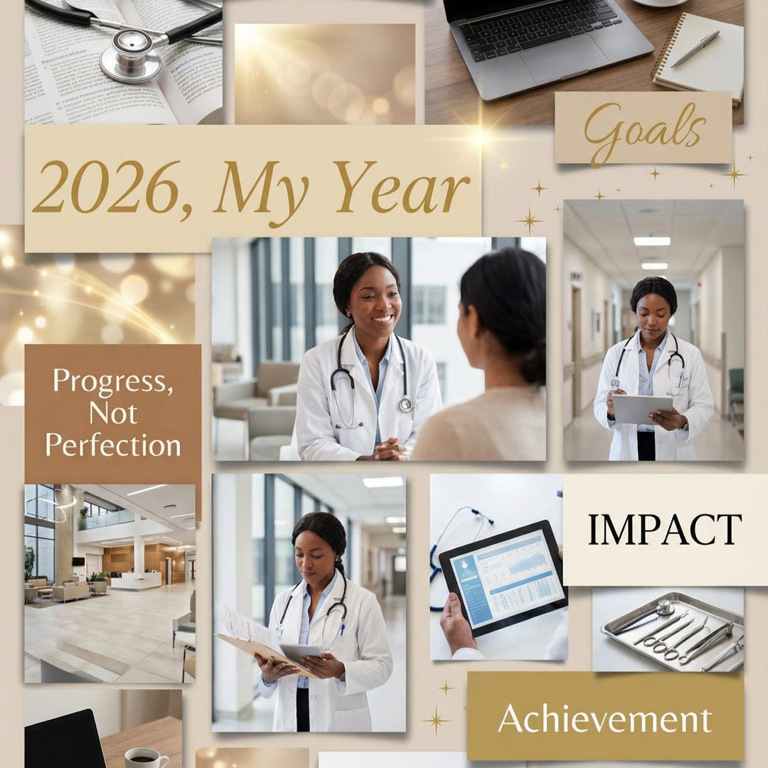 2026 Black Woman Doctor Vision Board Kit | Career, Wellness Templates ...