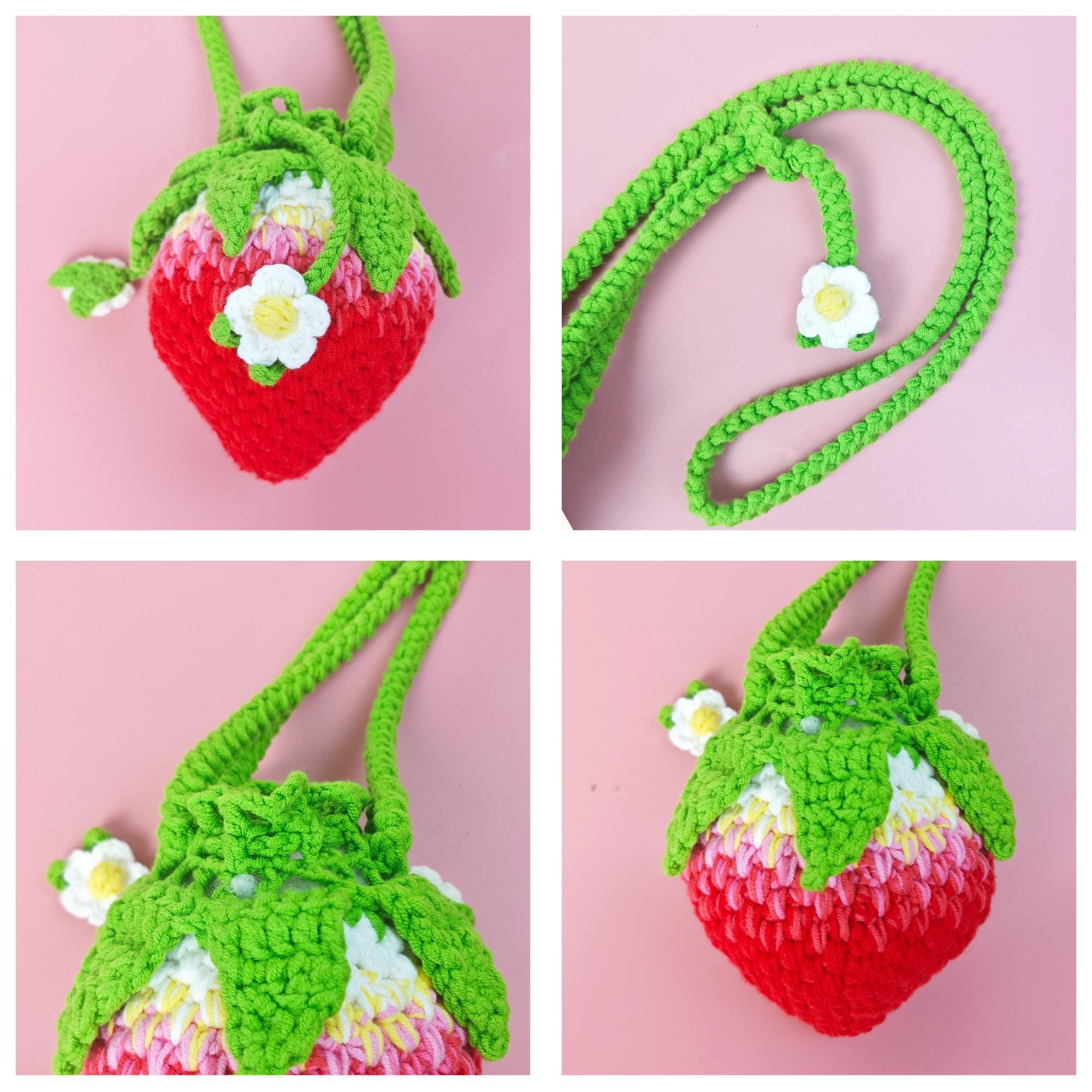 CROCHET PATTERN - Crochet Strawberry Bag Pattern - Amigurumi Bag PDF ...
